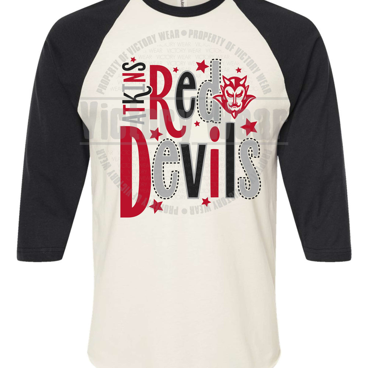 Atkins Red Devils Stars - PNG – Victory Wear Screen Printing